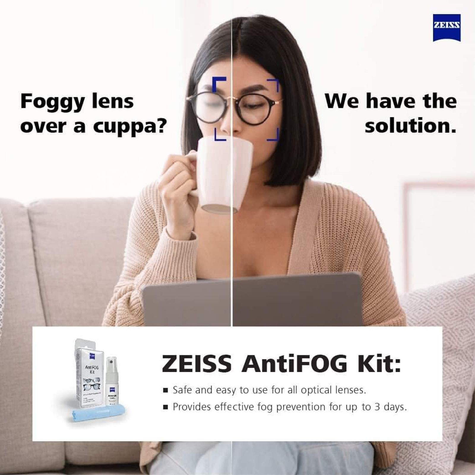 Buy ZEISS AntiFOG Kit for Lens (15ml Quantity, ZAF15, White) Online - Croma